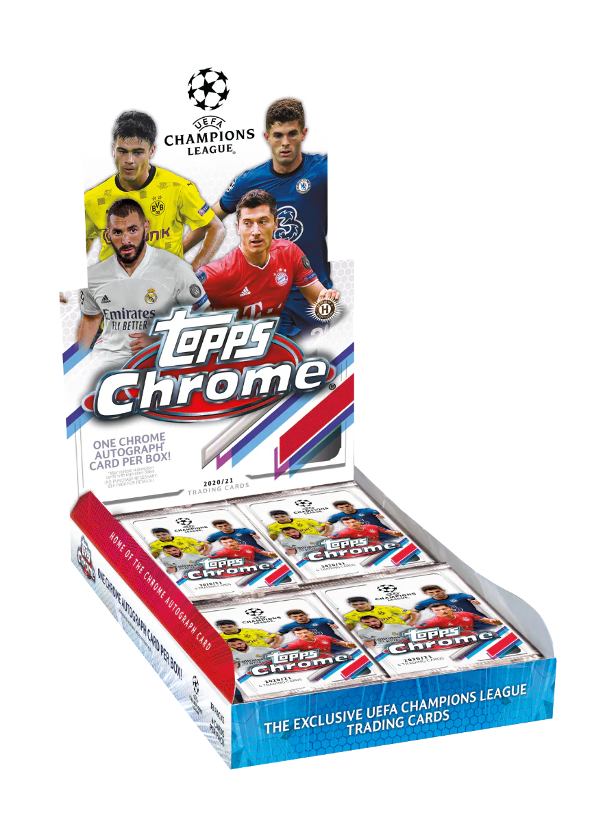 Topps UEFA Competitions Soccer Chrome Hobby Box (Fußball) 2020/2021 ...