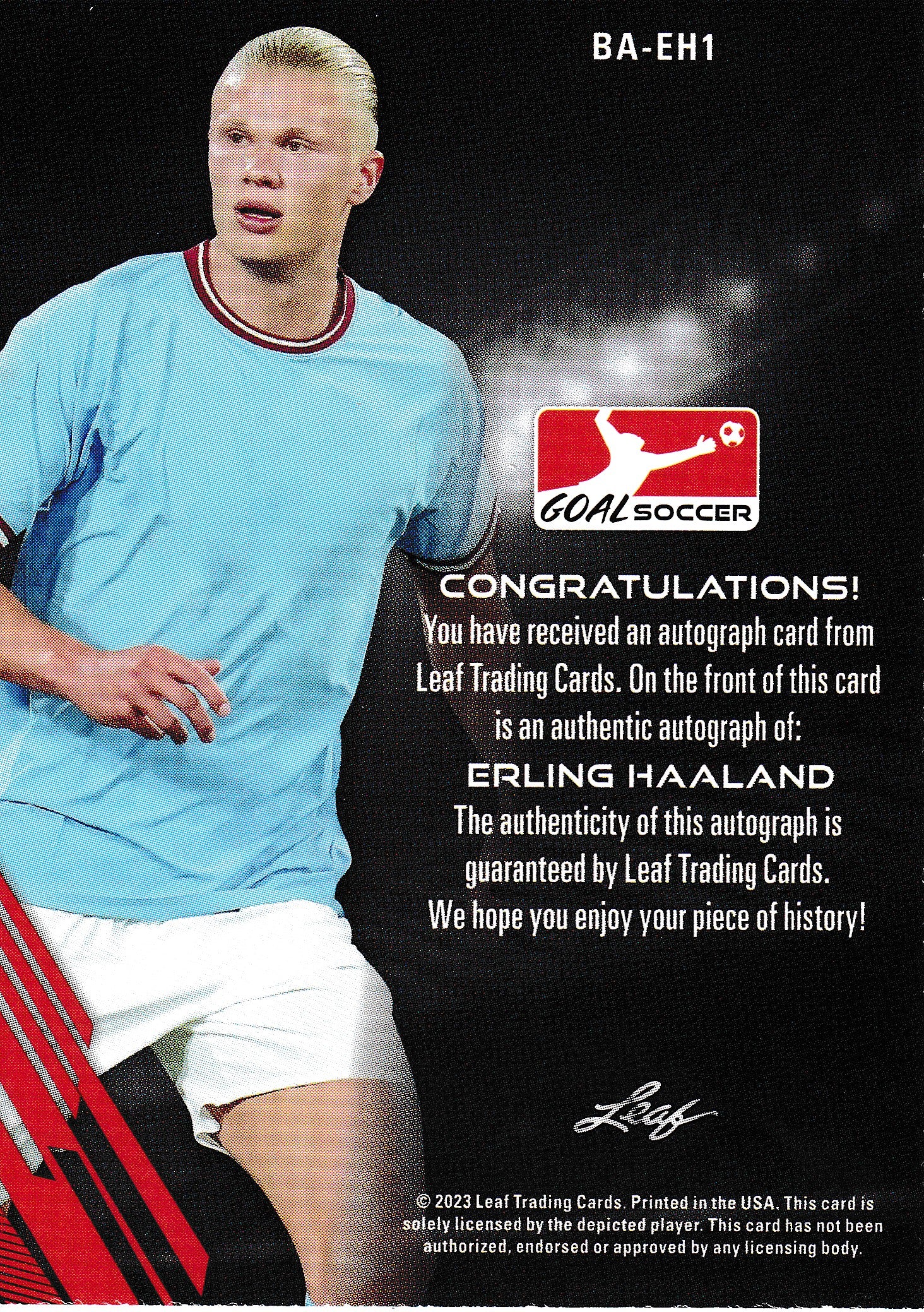 Erling Haaland Autograph Leaf Metal 2023 – BST Buddys